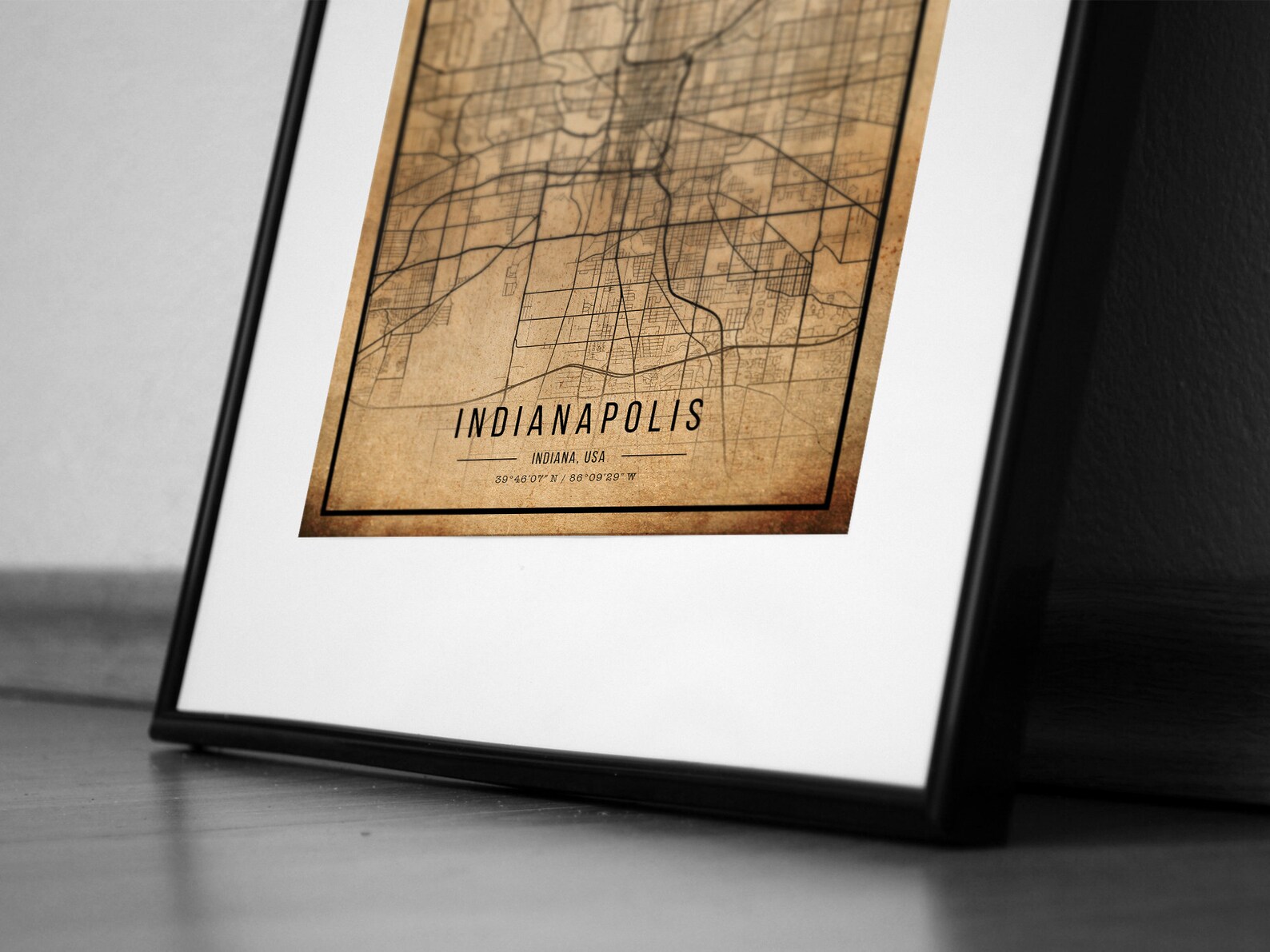 Indianapolis Vintage Map Poster Indianapolis Old Map Grunge | Etsy