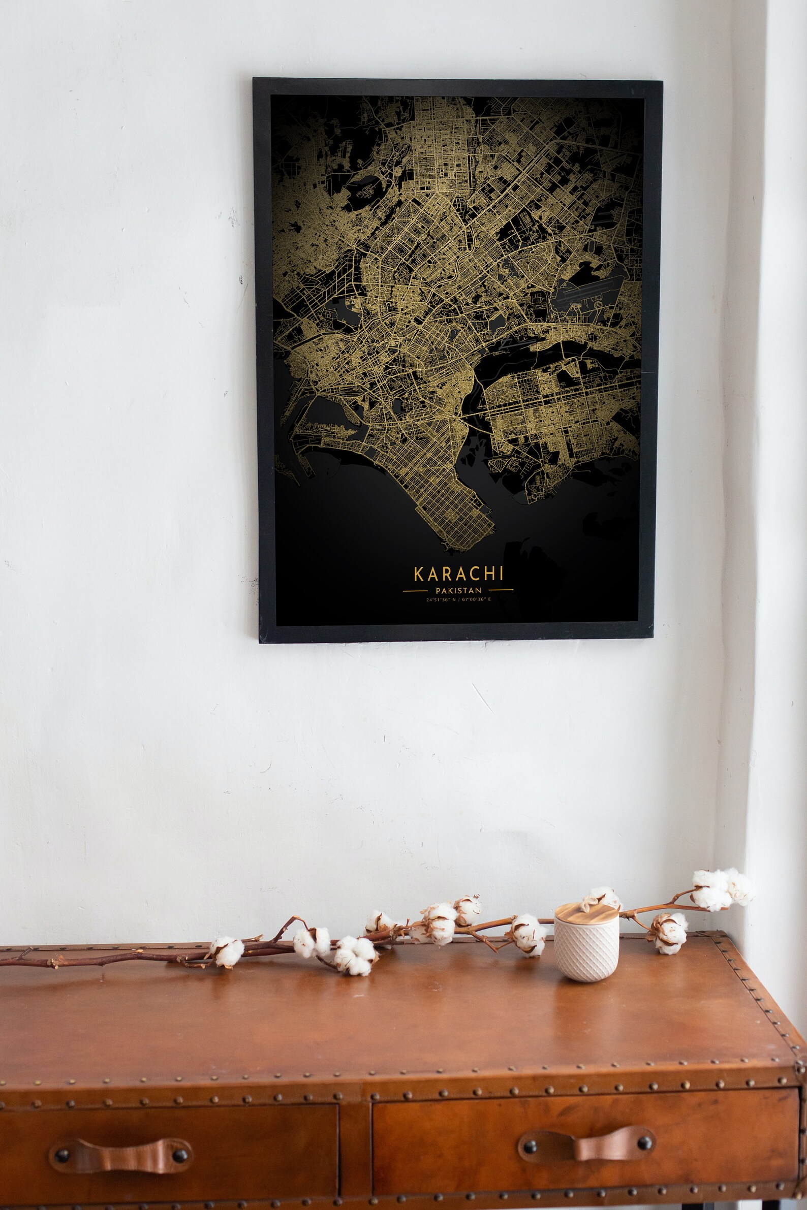 Karachi Map Poster Karachi City Gold Map Poster Karachi - Etsy