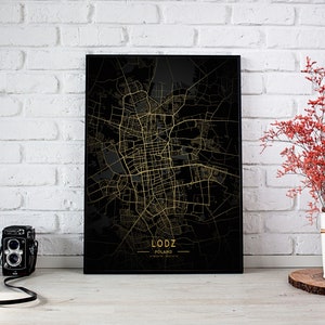 Lodz Gold Map Poster, Lodz City Poster, Lodz Map Printable, Poland Gift ...