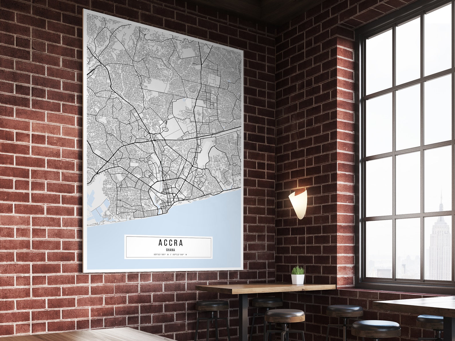 Accra Map Poster Accra City Map Poster Accra City Sign | Etsy