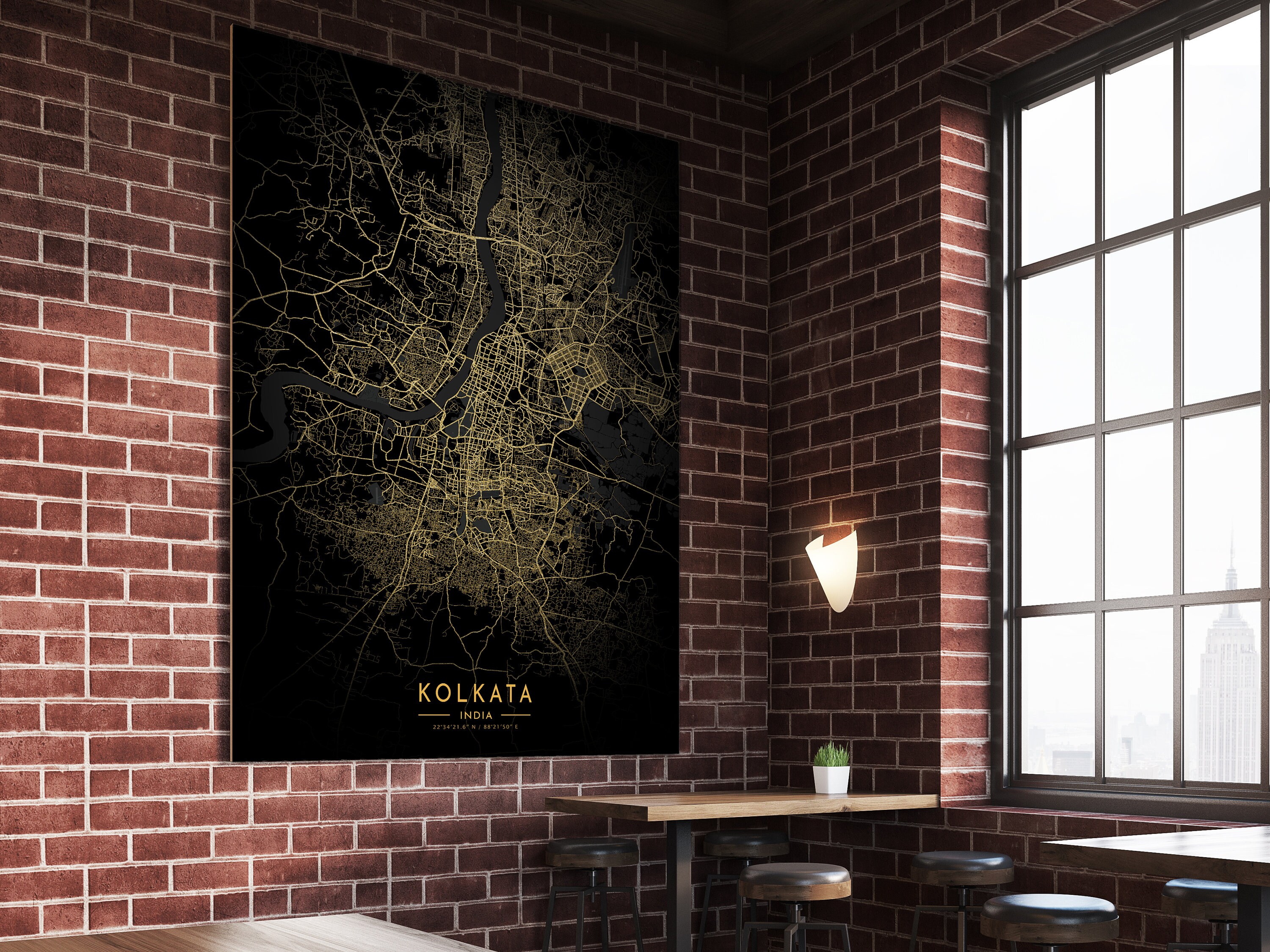 Kolkata Map Poster Kolkata City Gold Map Poster Kolkata - Etsy