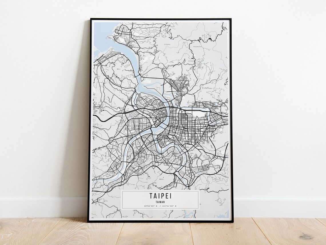 Taipei Map Poster Taipei City Map Poster Taipei City Sign | Etsy