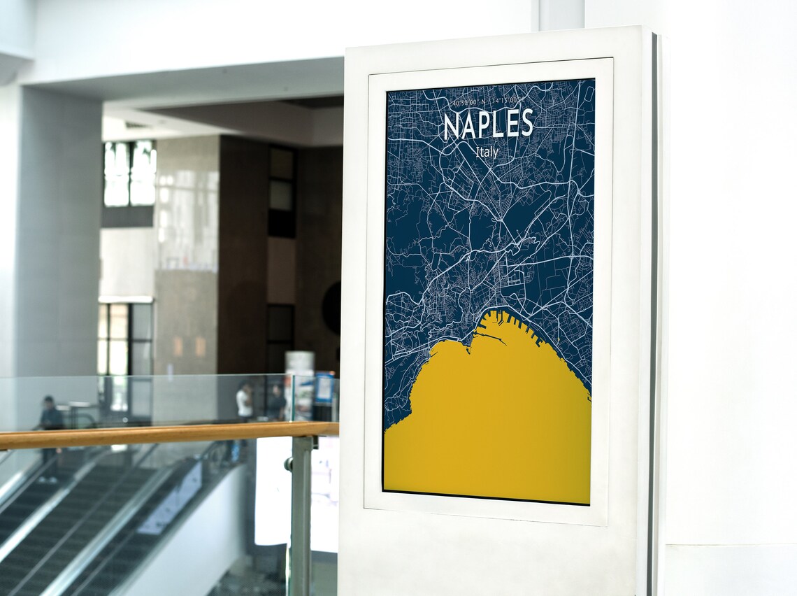 Naples Blue Map Poster Naples City Blue Map Poster Naples - Etsy