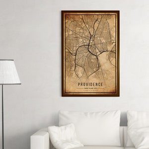 Providence Vintage Map Poster, Providence Old Map, Grunge Providence ...