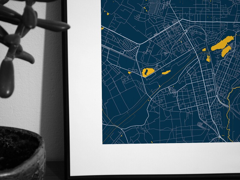 Bucha Blue Map Poster Bucha City Modern Map Print Bucha City | Etsy