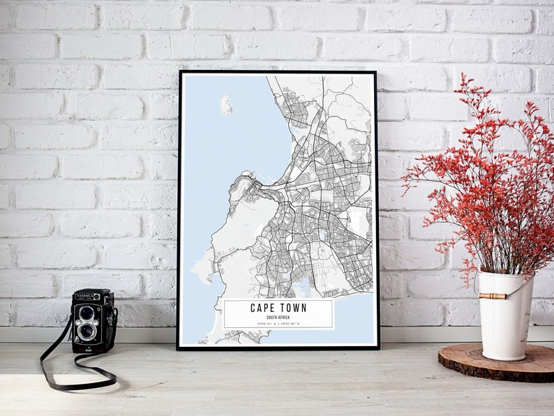 Cape Town Map Poster Cape Town City Map Poster Cape Town | Etsy