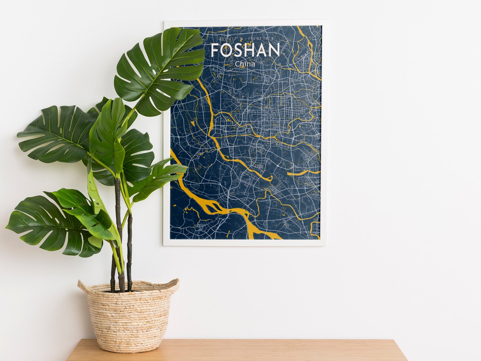 Foshan Blue Map Poster Foshan City Modern Map Print Foshan - Etsy