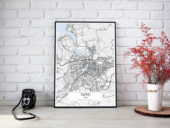 Taipei Map Poster Taipei City Map Poster Taipei City Sign | Etsy