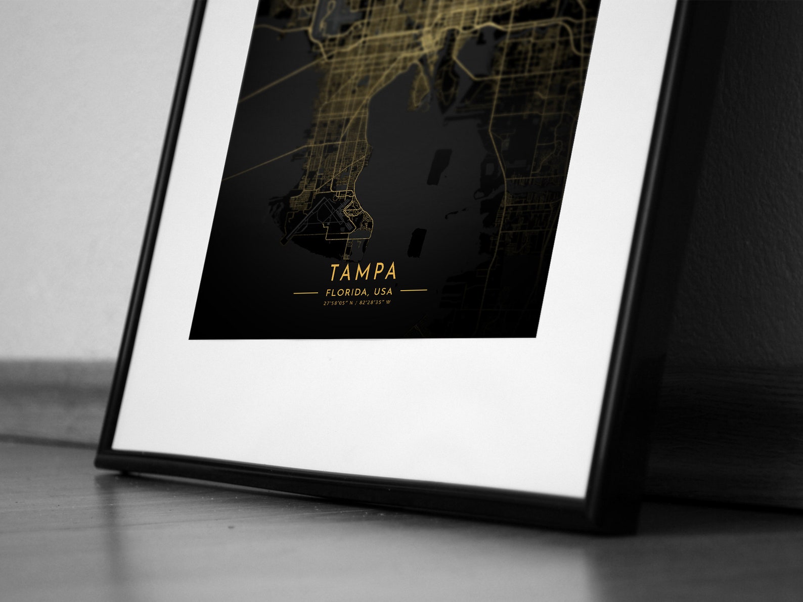 Tampa Map Poster Tampa City Gold Map Poster Tampa Canvas - Etsy