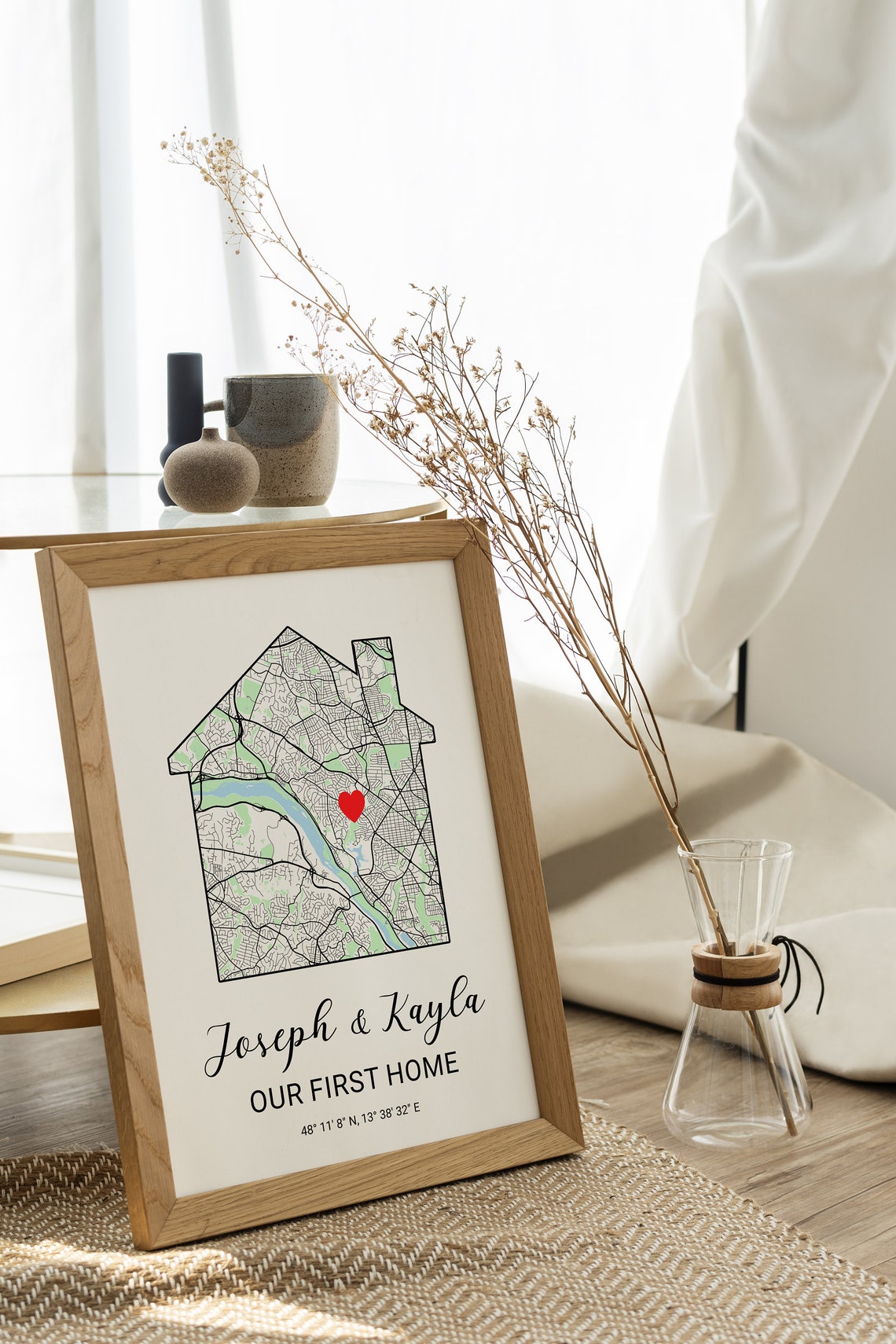 Personalized Home Map Print, First Home Gift, Housewarming Gift - Etsy