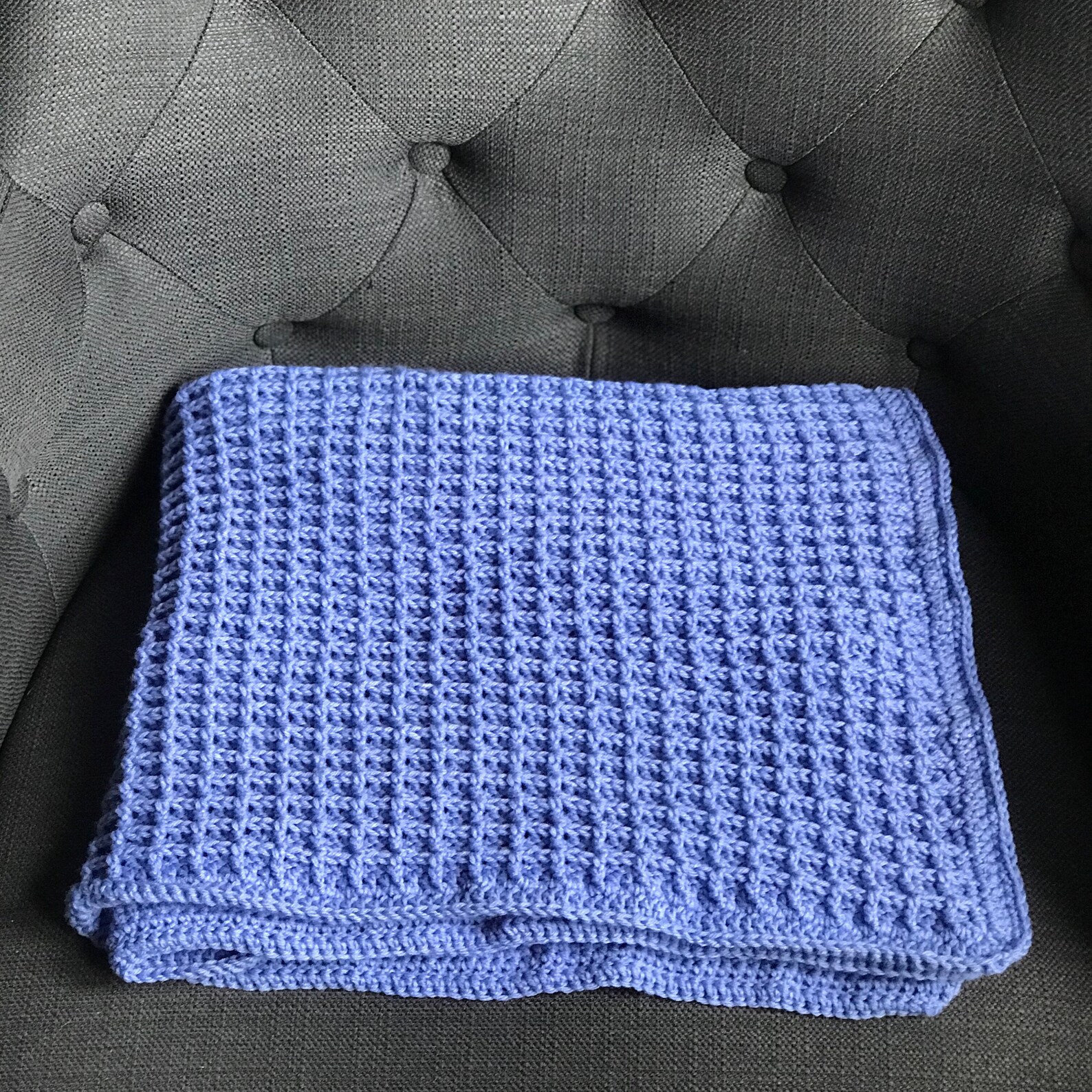 Periwinkle Blue Crochet Baby Blanket - Etsy