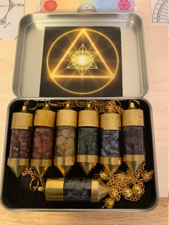 Chakra Balancing Dowsing Pendulum Kit for Chakra balancing | Etsy