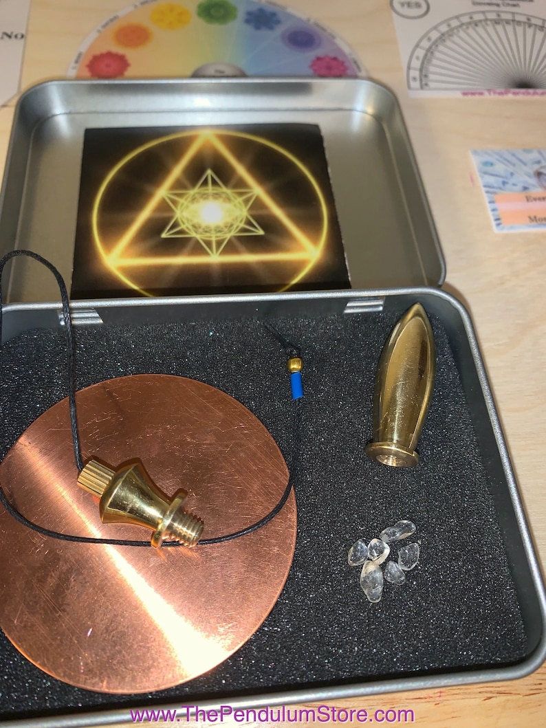 Brass Karnak Witness Pendulum Kit With Three Pendulum Charts - Etsy