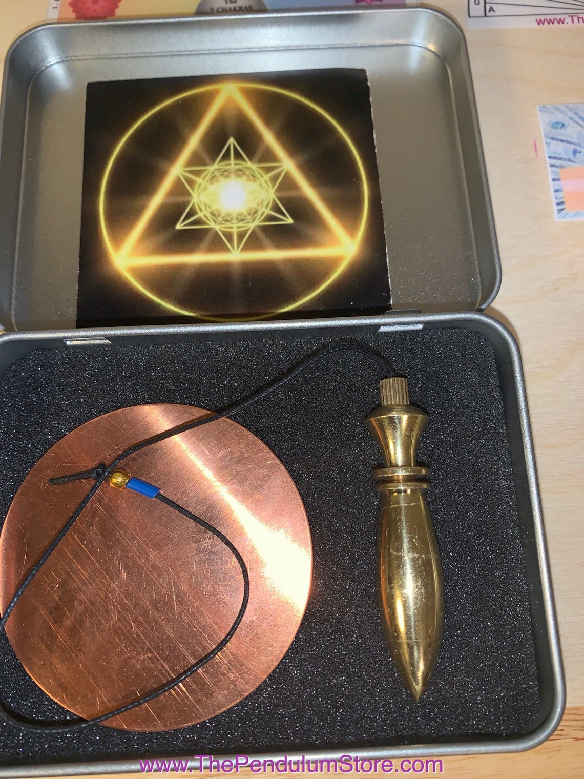 Brass Karnak Witness Pendulum Kit With Three Pendulum Charts - Etsy