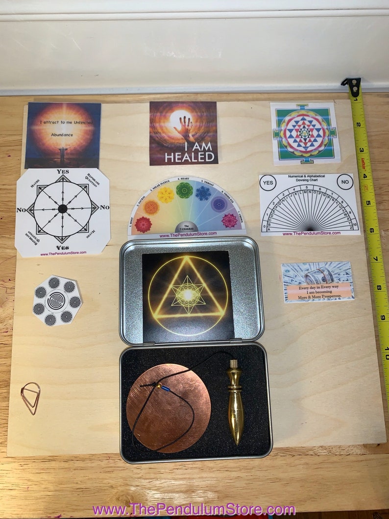 Brass Karnak Witness Pendulum Kit With Three Pendulum Charts - Etsy