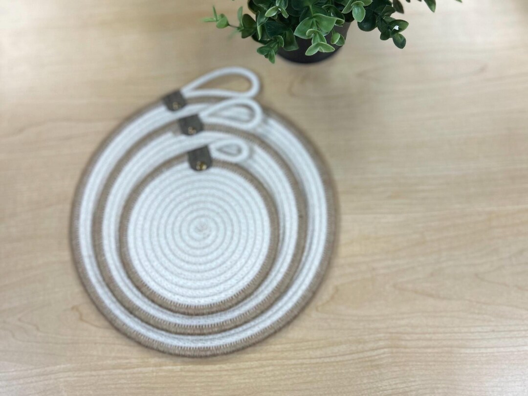 Rope Trivets Coiled Trivets, Hand Woven, Hot Pad,plant Coaster. Vase ...