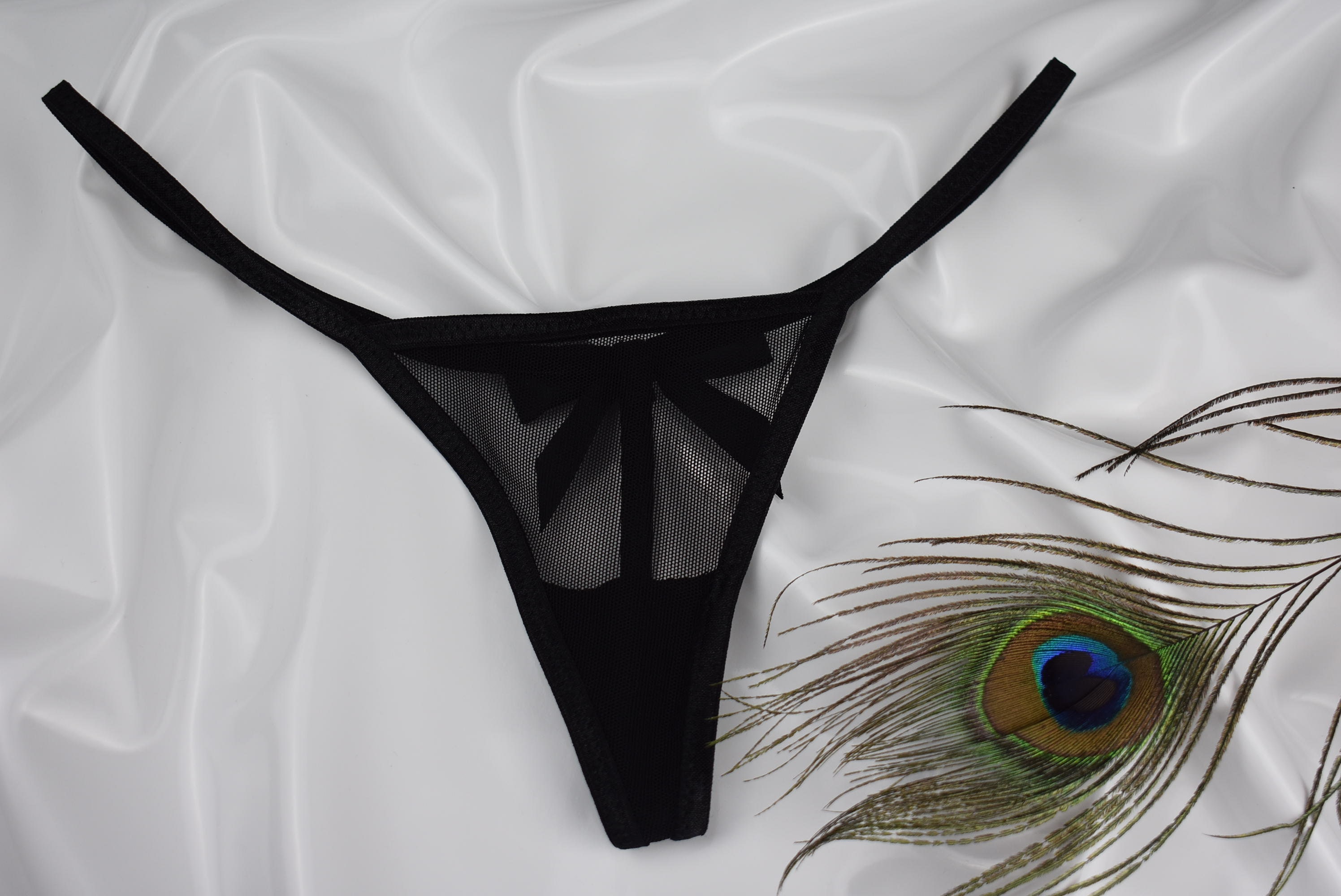 Sheer Red G-String. Sexy Mesh Handmade Lingerie. See Through G-String ...