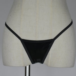 Super Low Cut Black Vinyl G-string. Sexy Faux Leather PVC G-string - Etsy