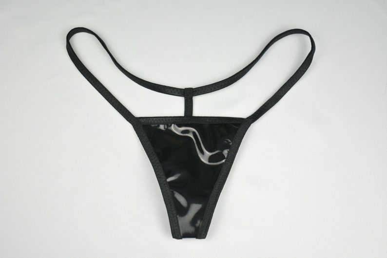 Super Low Cut Black Vinyl G-string. Sexy Faux Leather PVC G-string - Etsy