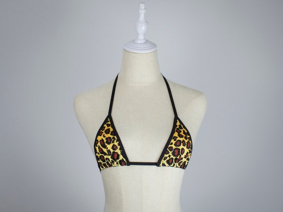 Micro Bikini Animal Print Spaghetti Top. Pin up Cheetah Print - Etsy