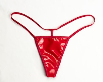 Super Low Cut Black Vinyl G-string. Sexy Faux Leather PVC G-string - Etsy