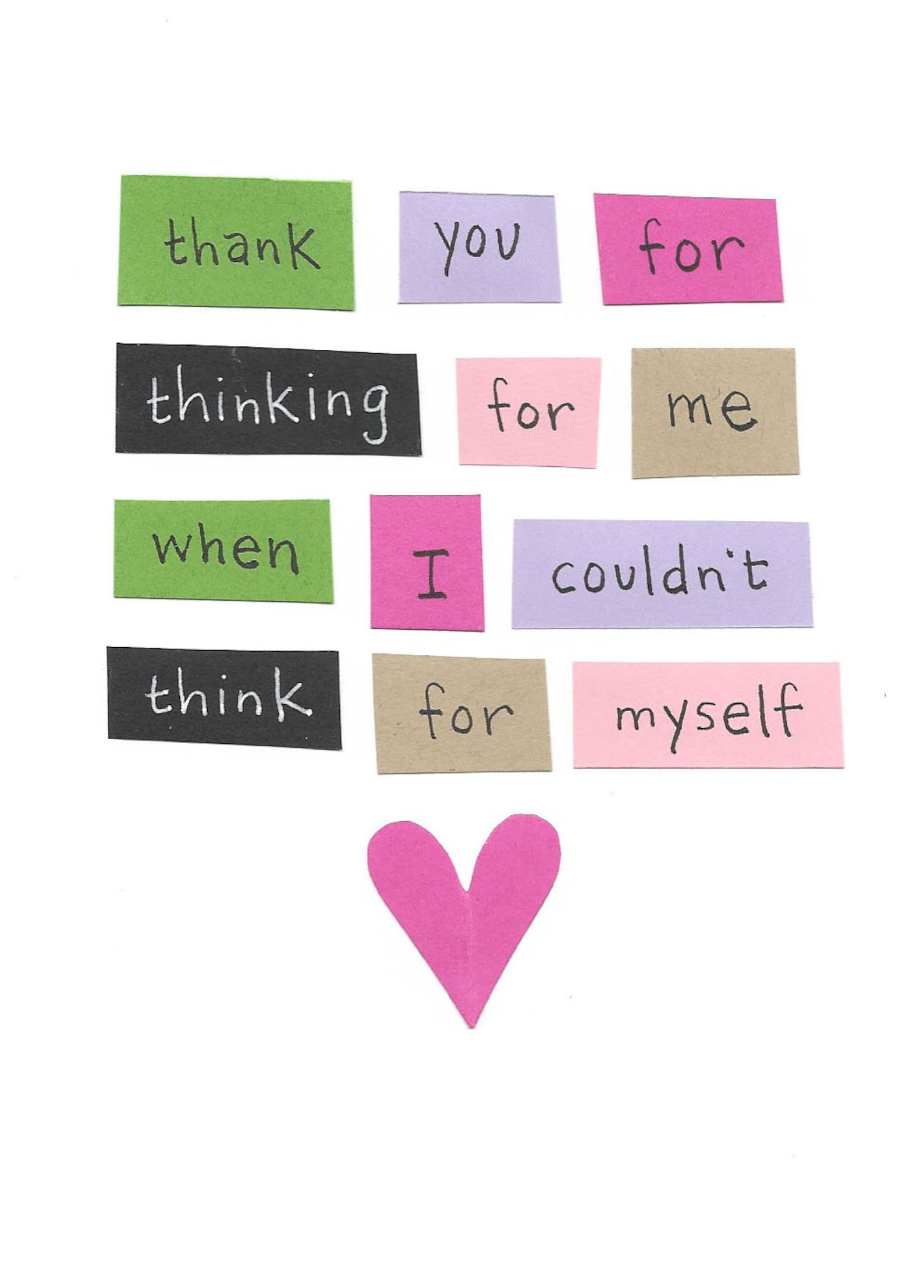 Card Thank You for Thinking For Me... | Etsy