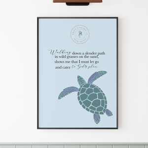 Sea Turtle Wall Art Inspirational Quote Turtle Print - Etsy