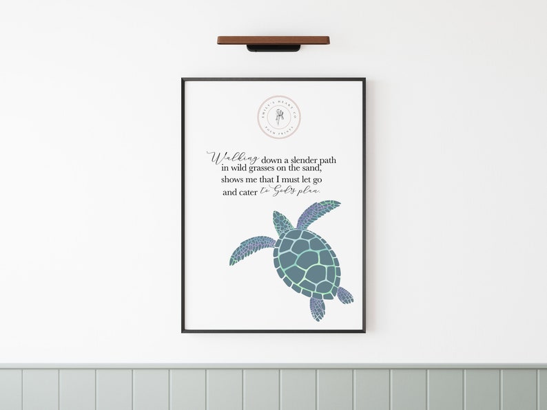 Sea Turtle Wall Art Inspirational Quote Turtle Print - Etsy