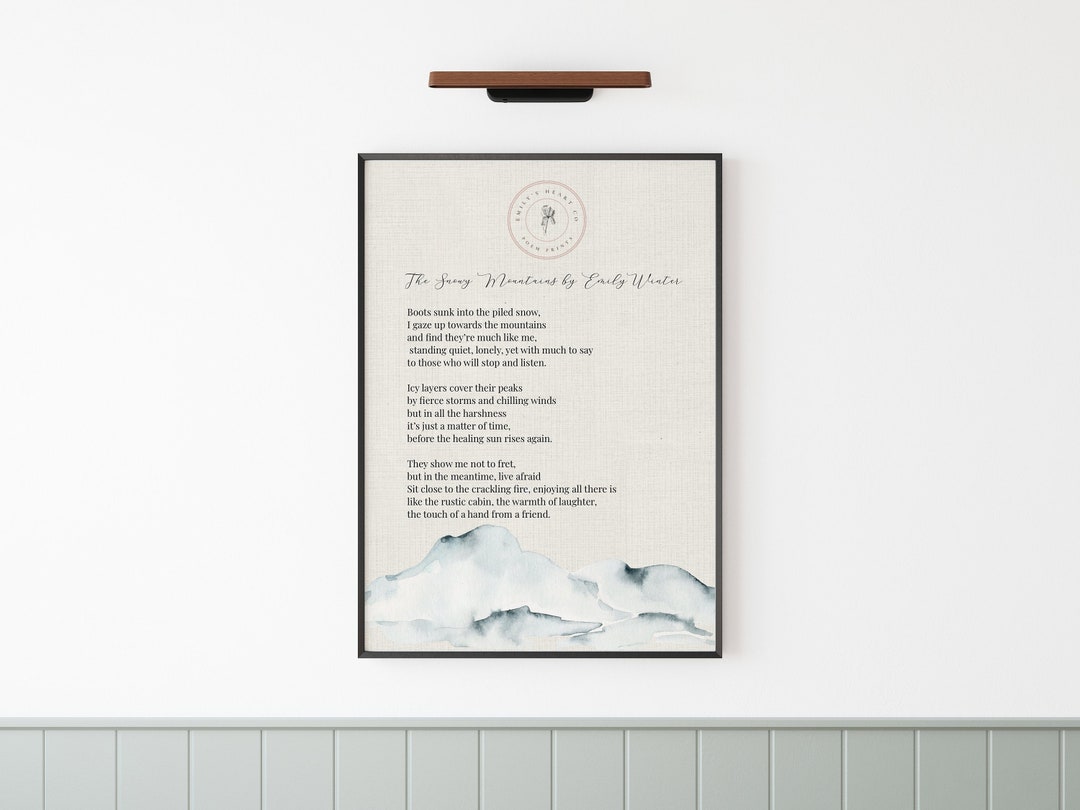 Hiker Greeting Card, Mountain Poem, Snowy Mountains, Wanderlust Poem ...