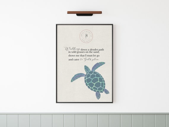 Sea Turtle Wall Art Inspirational Quote Turtle Print | Etsy