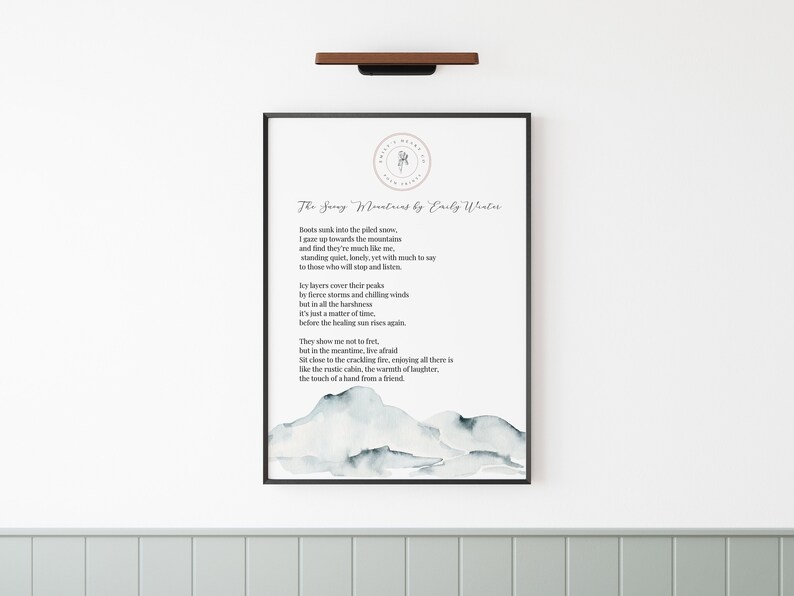 Hiker Greeting Card, Mountain Poem, Snowy Mountains, Wanderlust Poem ...