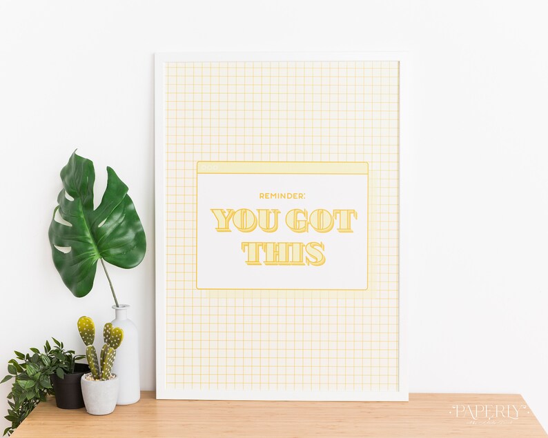 Yellow You Got This Quote Art Print | Colorful Style Poster | Wall Art ...