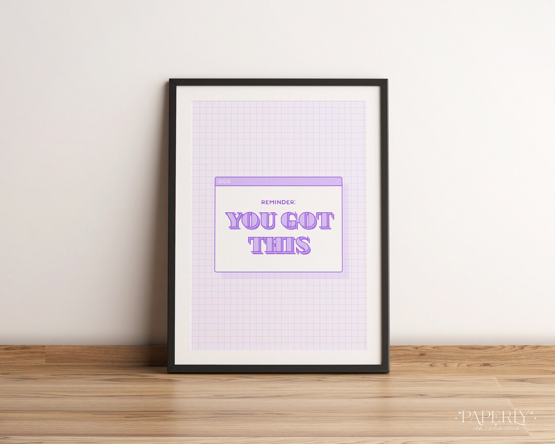 Purple You Got This Quote Art Print Colorful Style Poster Wall Art ...