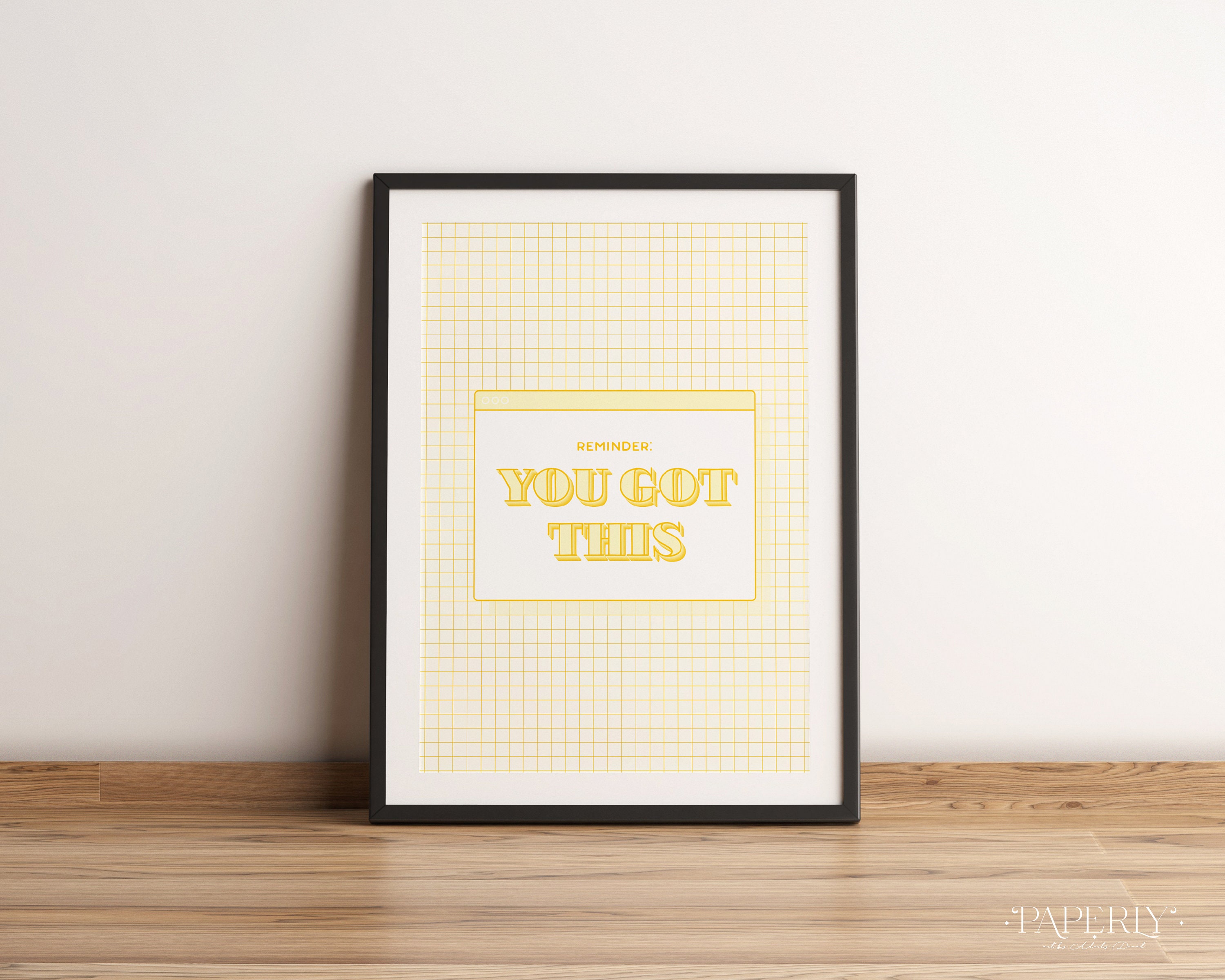 Yellow You Got This Quote Art Print Colorful Style Poster Wall Art ...