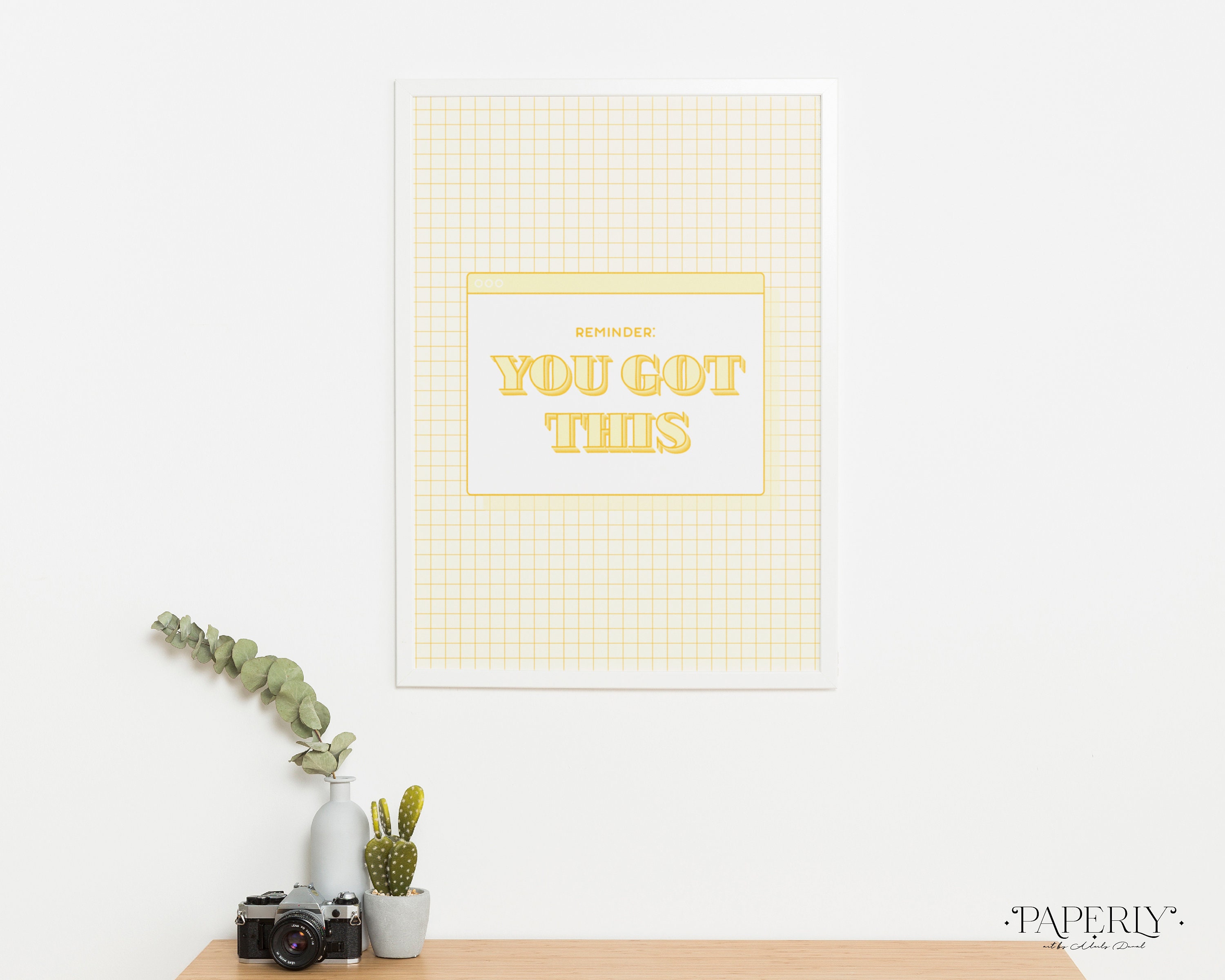 Yellow You Got This Quote Art Print Colorful Style Poster Wall Art ...