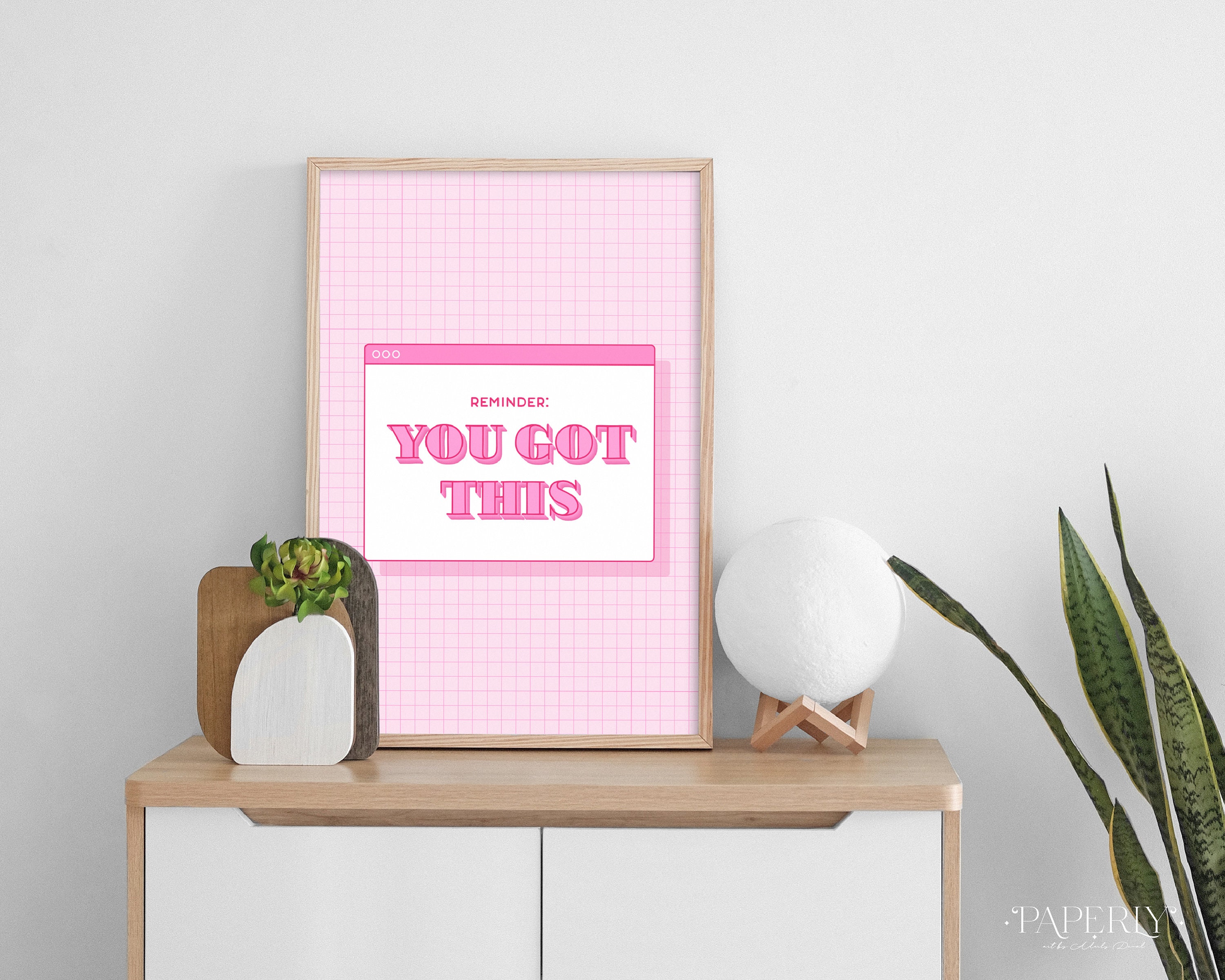 Pink You Got This Quote Art Print Colorful Style Poster Wall Art Quote ...