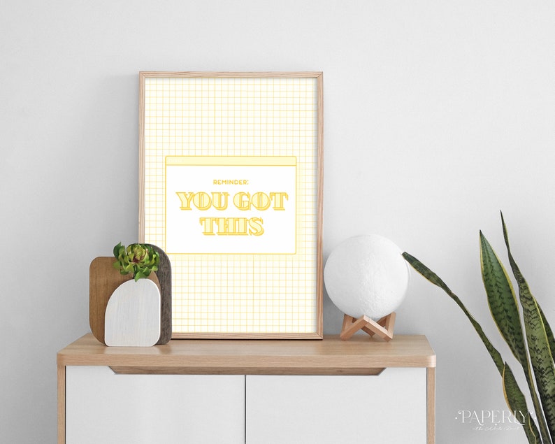 Yellow You Got This Quote Art Print Colorful Style Poster Wall Art ...