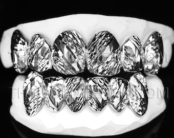 Silver Grillz 925 Custom Sterling Silver Teeth Real Diamond | Etsy