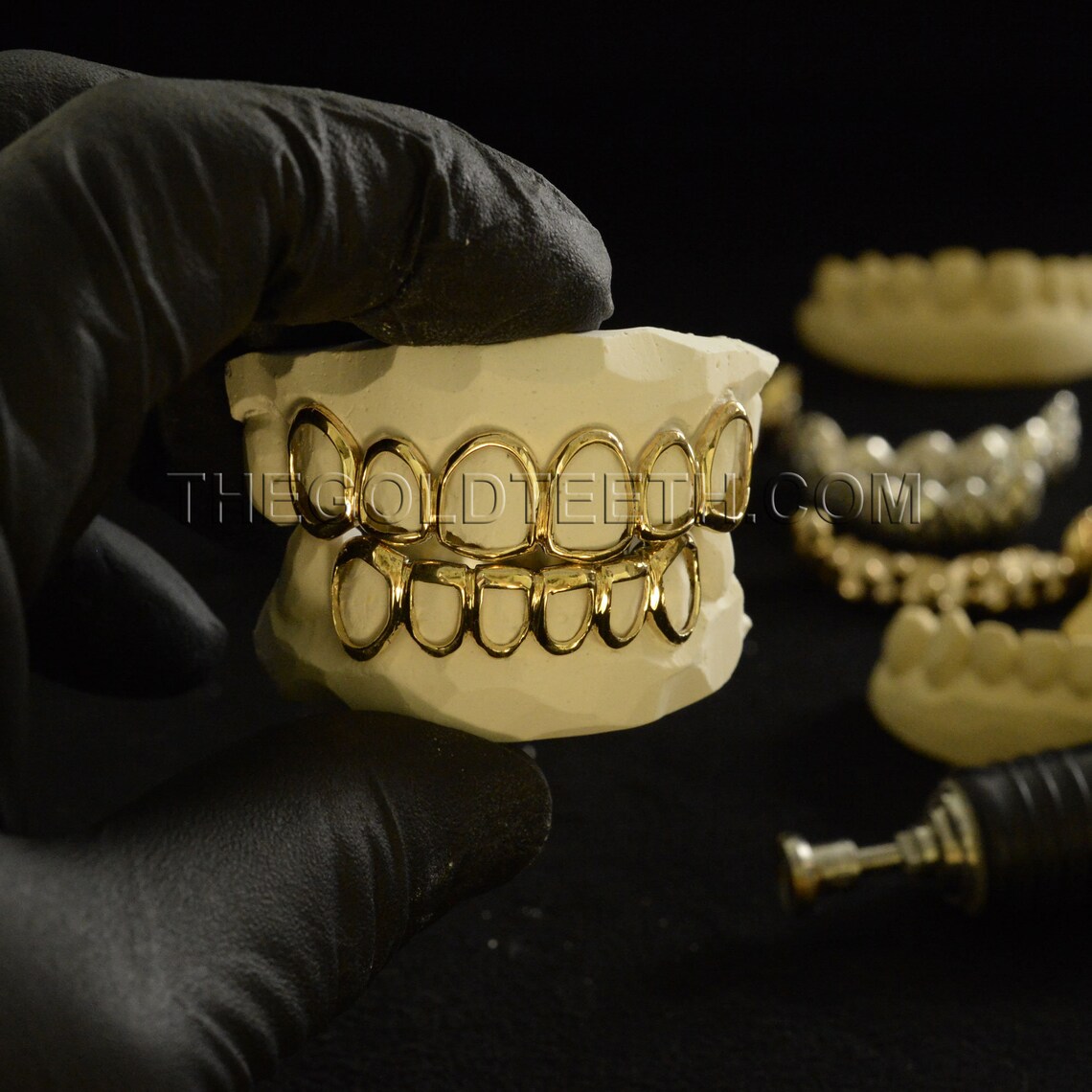 Custom Grillz 10k Gold Teeth Open Face Yellow Gold Grillz Real Gold ...