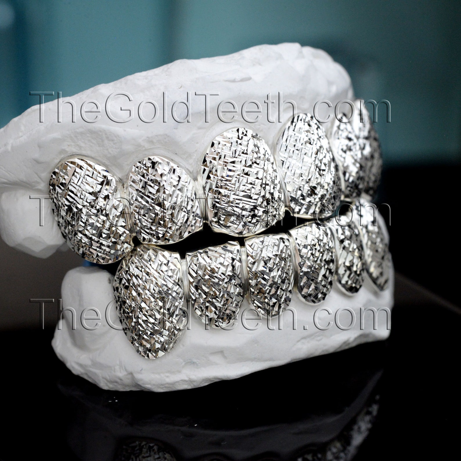 Silver Grillz 925 Sterling Silver Teeth Real Diamond Cut Custom Silver ...