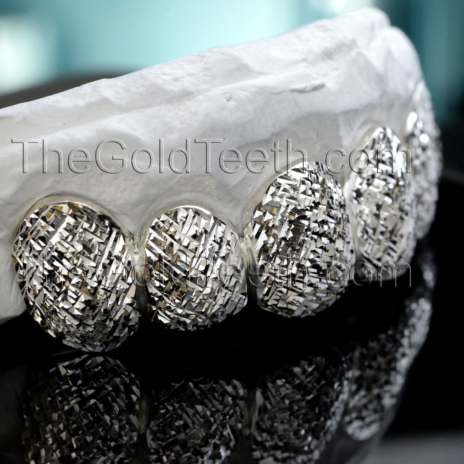 Silver Grillz 925 Sterling Silver Teeth Real Diamond Cut Custom Silver ...