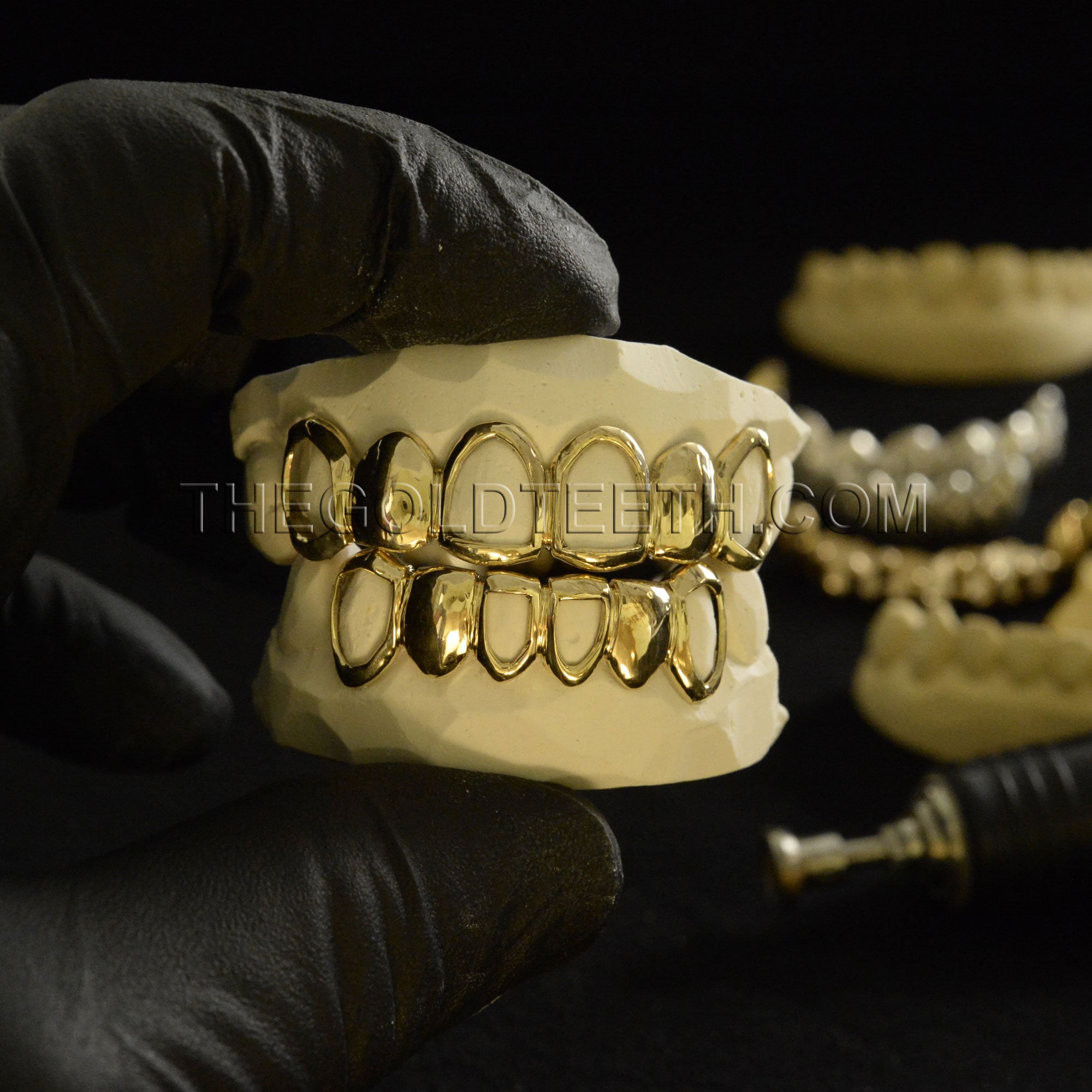 Custom Gold Grillz 10k Gold Teeth Open Face Yellow Grillz Real Gold ...