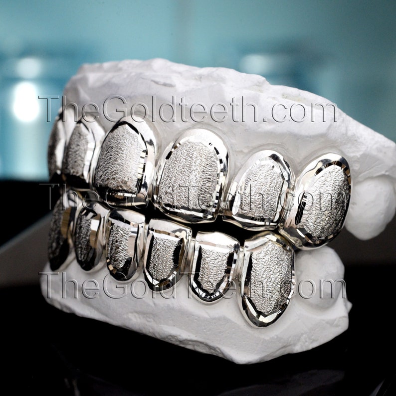 Sterling Silver Grillz 925 Custom Silver Teeth Real Diamond | Etsy