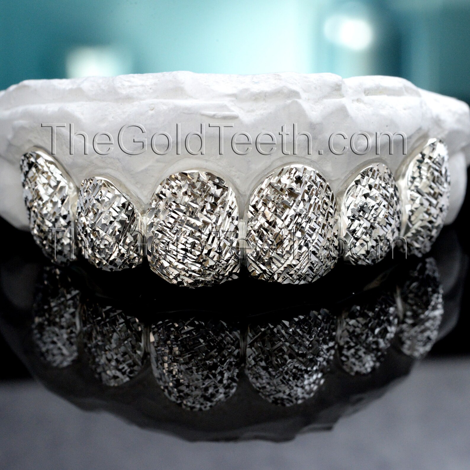 Silver Grillz 925 Sterling Silver Teeth Real Diamond Cut Custom Silver ...