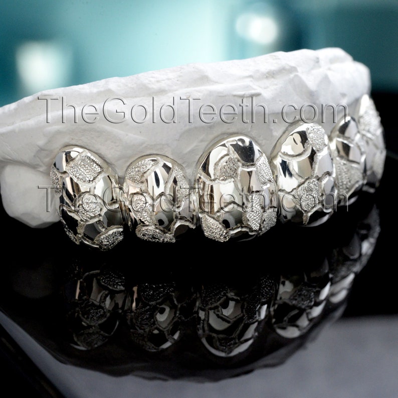 Custom Silver Grillz 925 Sterling Silver Teeth Real Diamond - Etsy