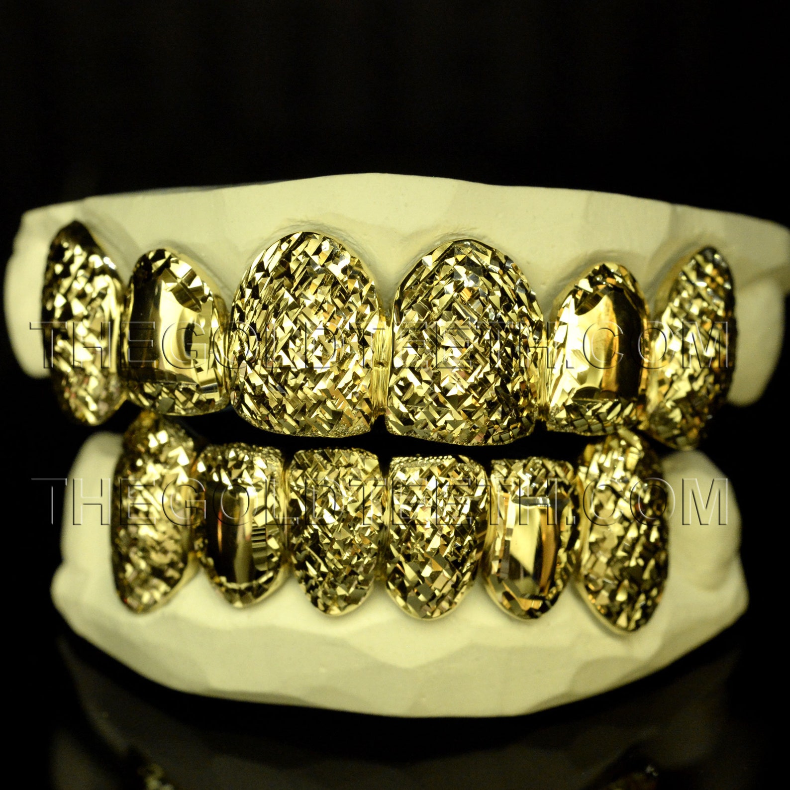 Custom Gold Grillz 10k Gold Teeth Diamond Cut Yellow Grillz - Etsy