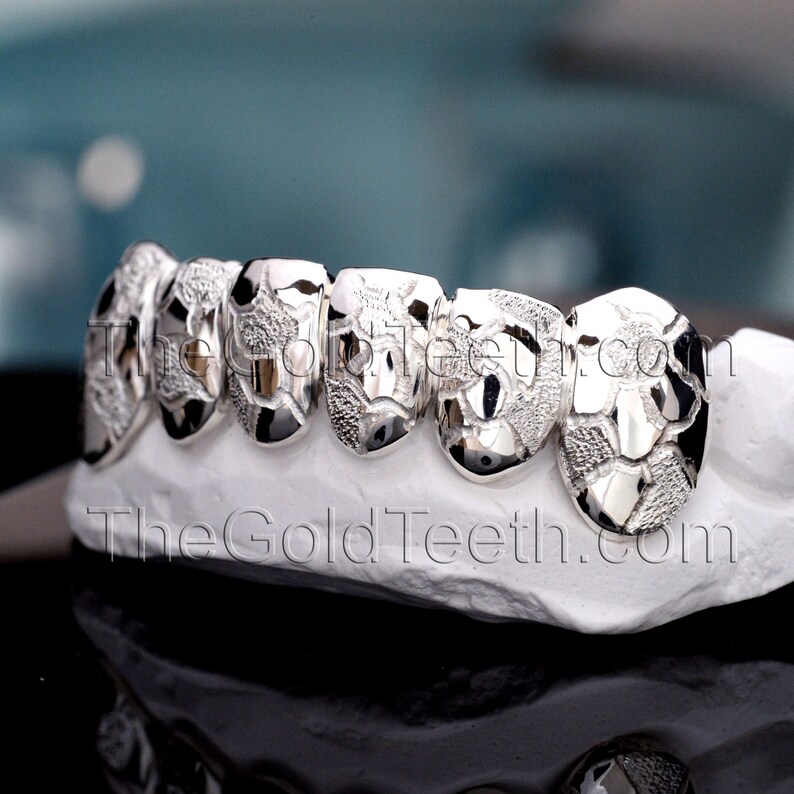 Custom Silver Grillz 925 Sterling Silver Teeth Real Diamond | Etsy