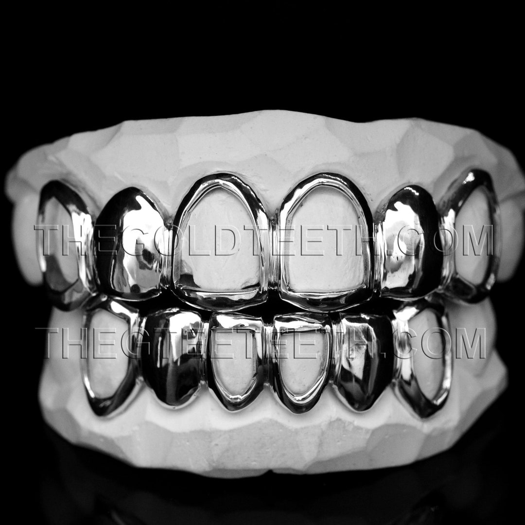 Sterling Silver Grillz 925 Custom Silver Teeth Real Open Face Silver ...