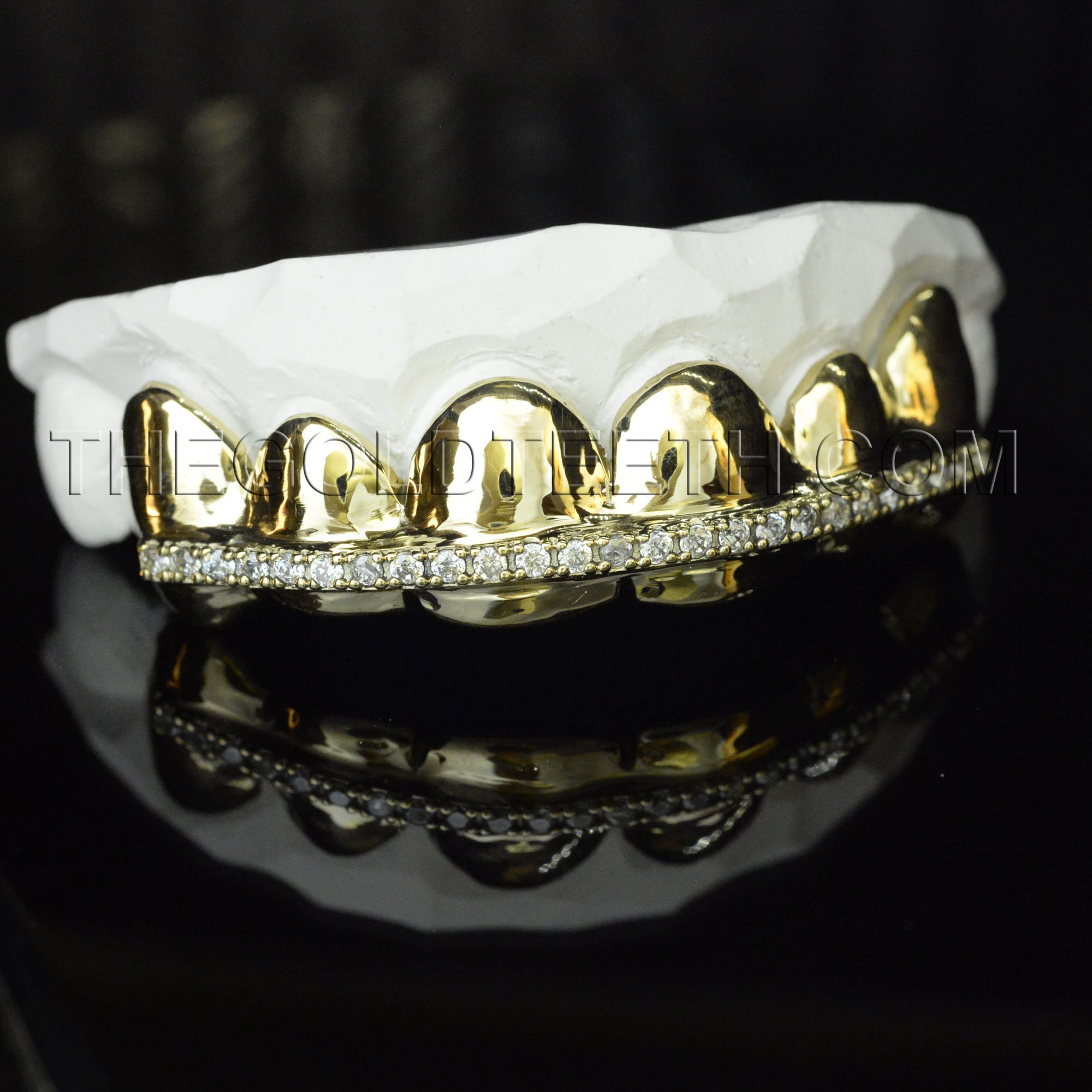 Grillz CZ Iced Out Yellow Gold Grillz Gold Teeth Real Custom - Etsy