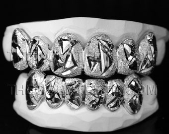 Sterling Silver Grillz 925 Custom Silver Teeth Real Diamond | Etsy
